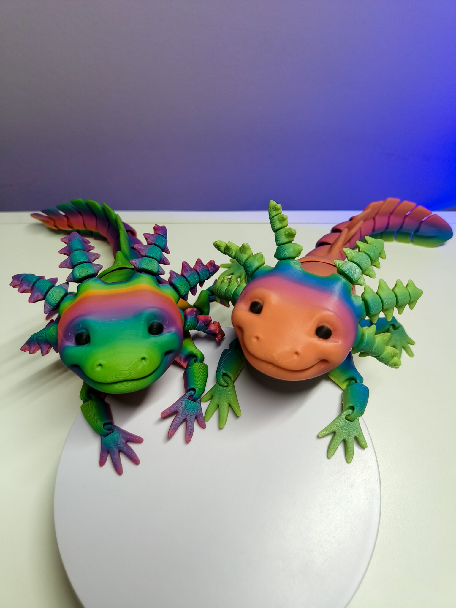 Axolotl - Articulated Pet Lizard - 3D Printed Rainbow Axolotl ...